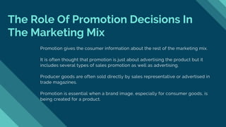 The Marketing Mix - Promotion | PDF