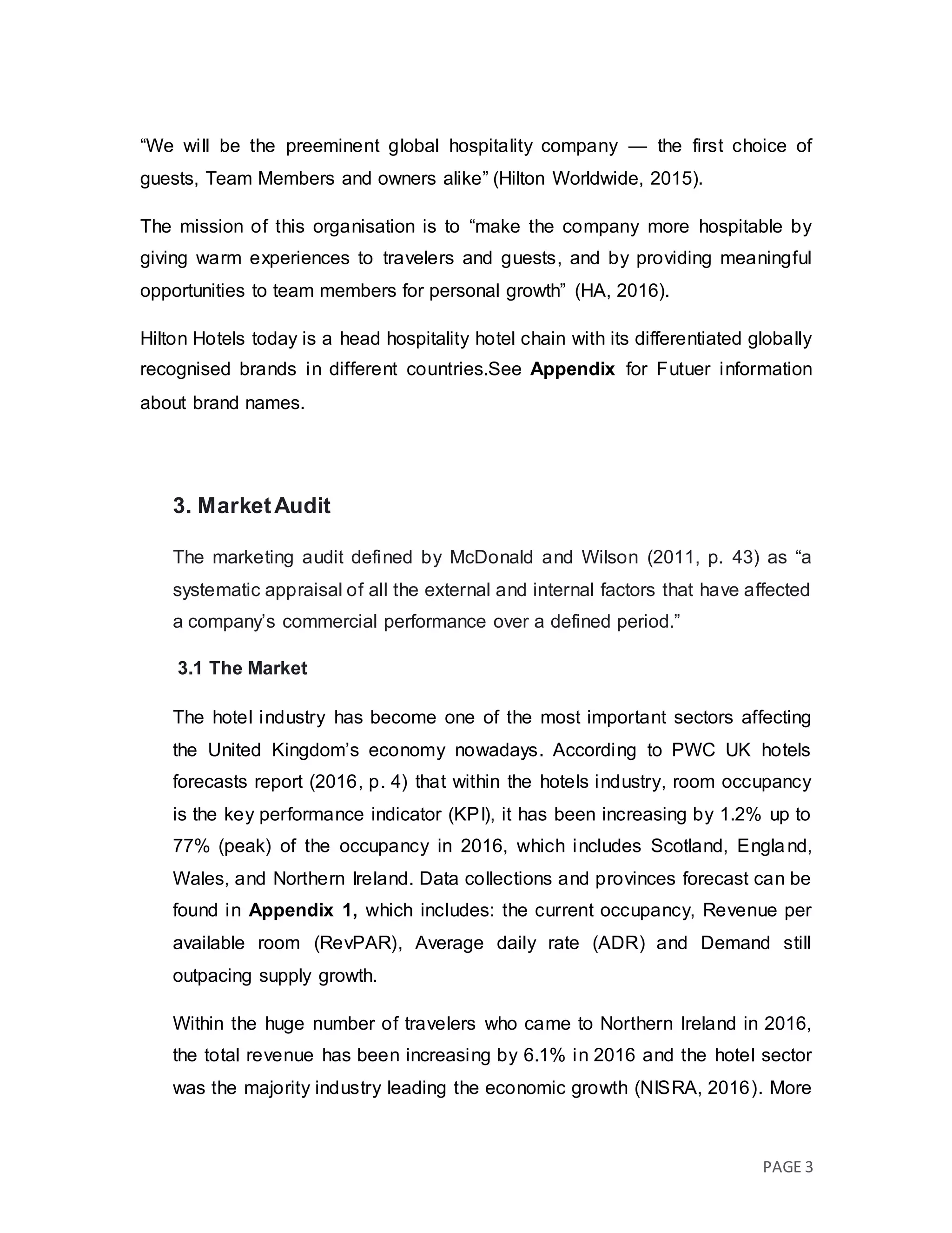 The marketing plan of Hilton Worldwide | DOCX