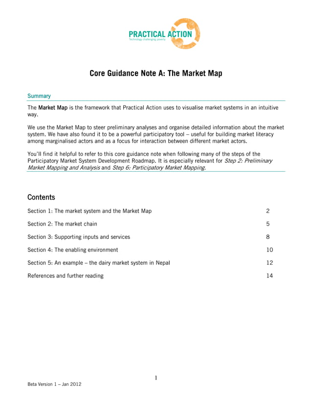 Core Guidance Notes - The Market Map | PDF