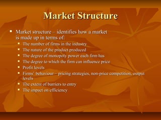 The market structure | PPT | Business Accounting & Finance | Business