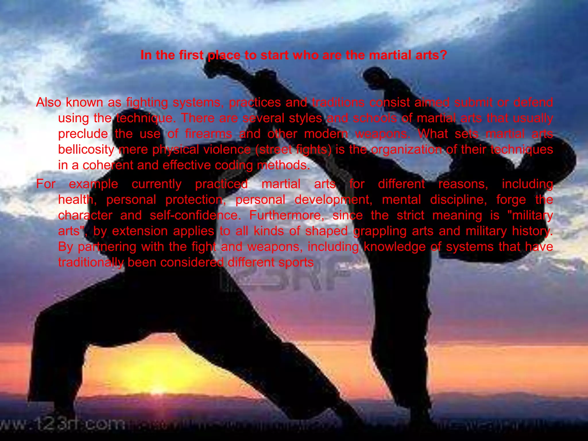 The martial arts | PPTX