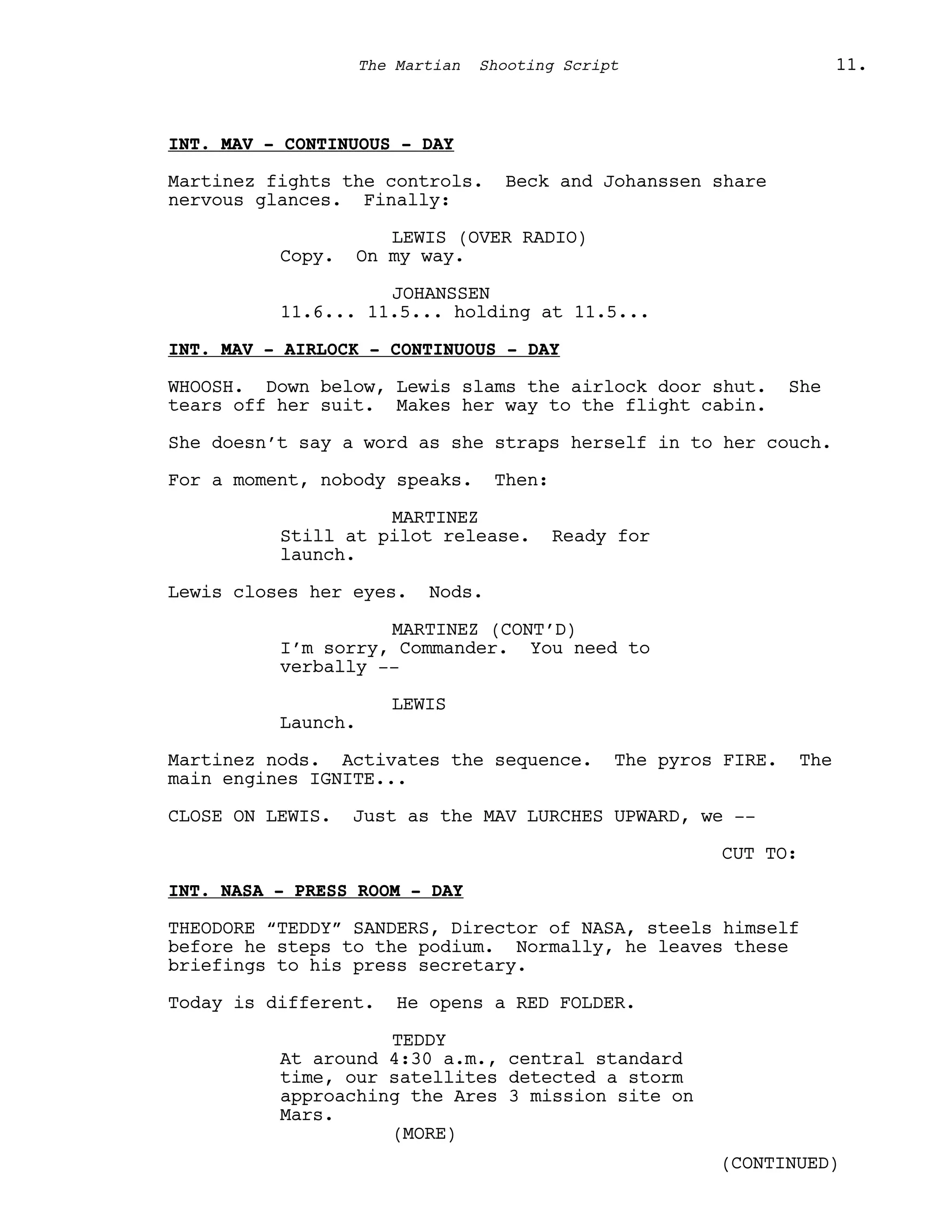 Film Senaryo Örnekleri : Marslı (The Martian Screenplay) | PDF