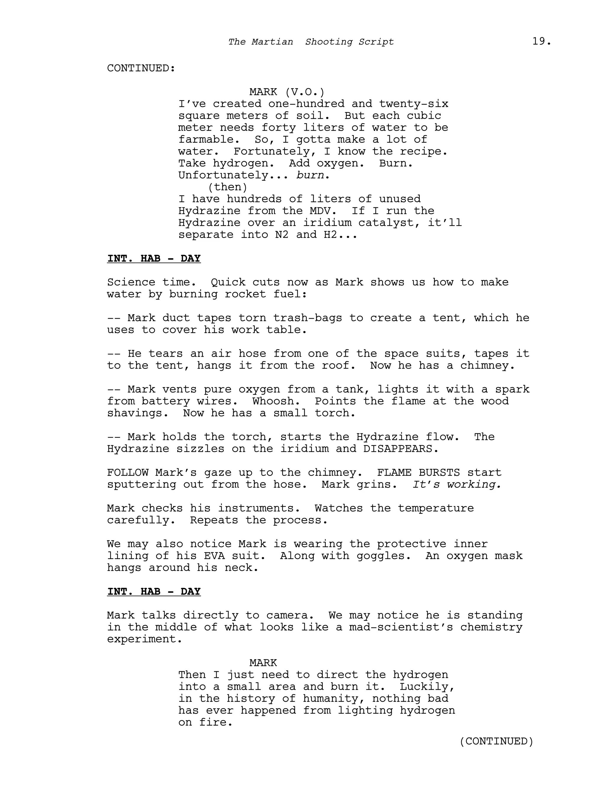 Film Senaryo Örnekleri : Marslı (The Martian Screenplay) | PDF