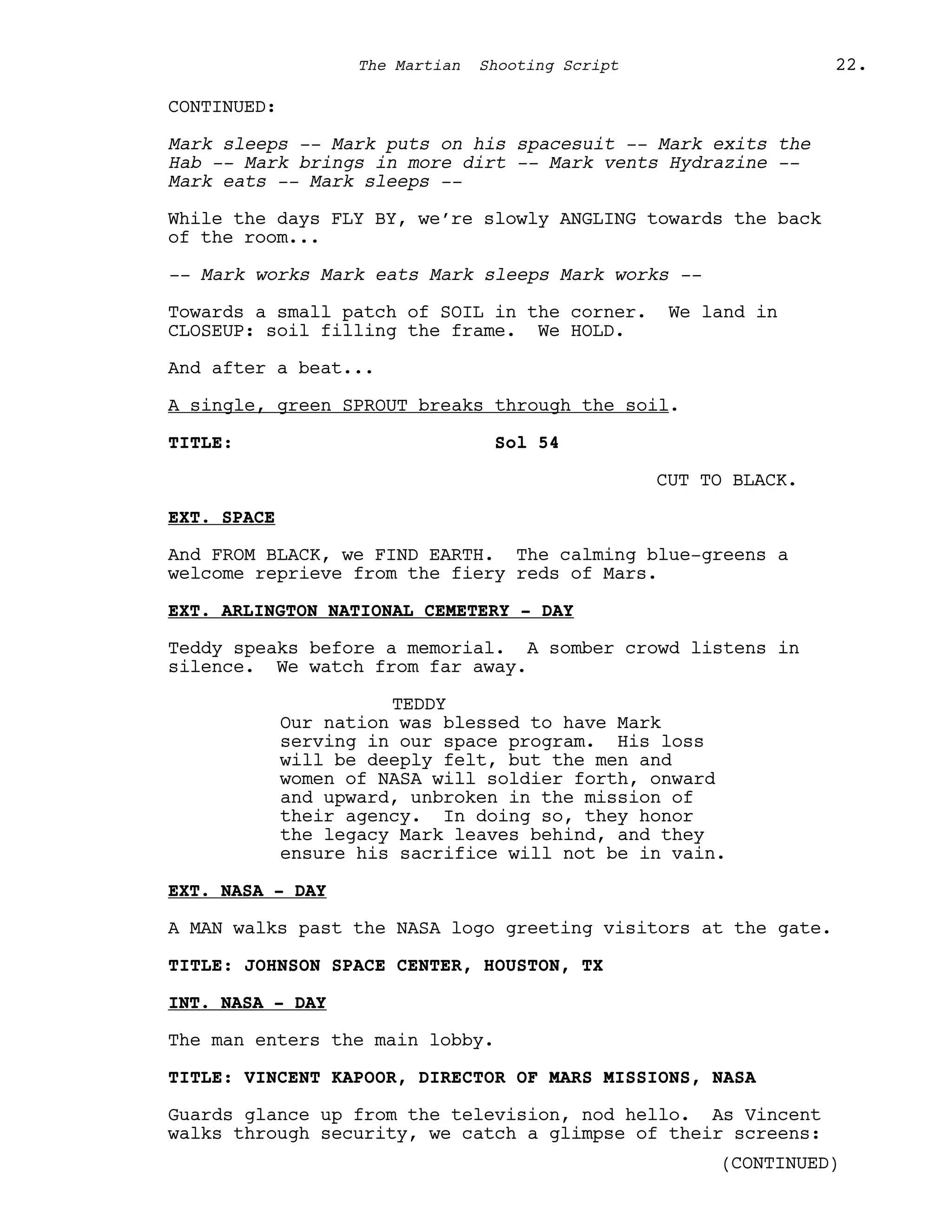 Film Senaryo Örnekleri : Marslı (The Martian Screenplay) | PDF