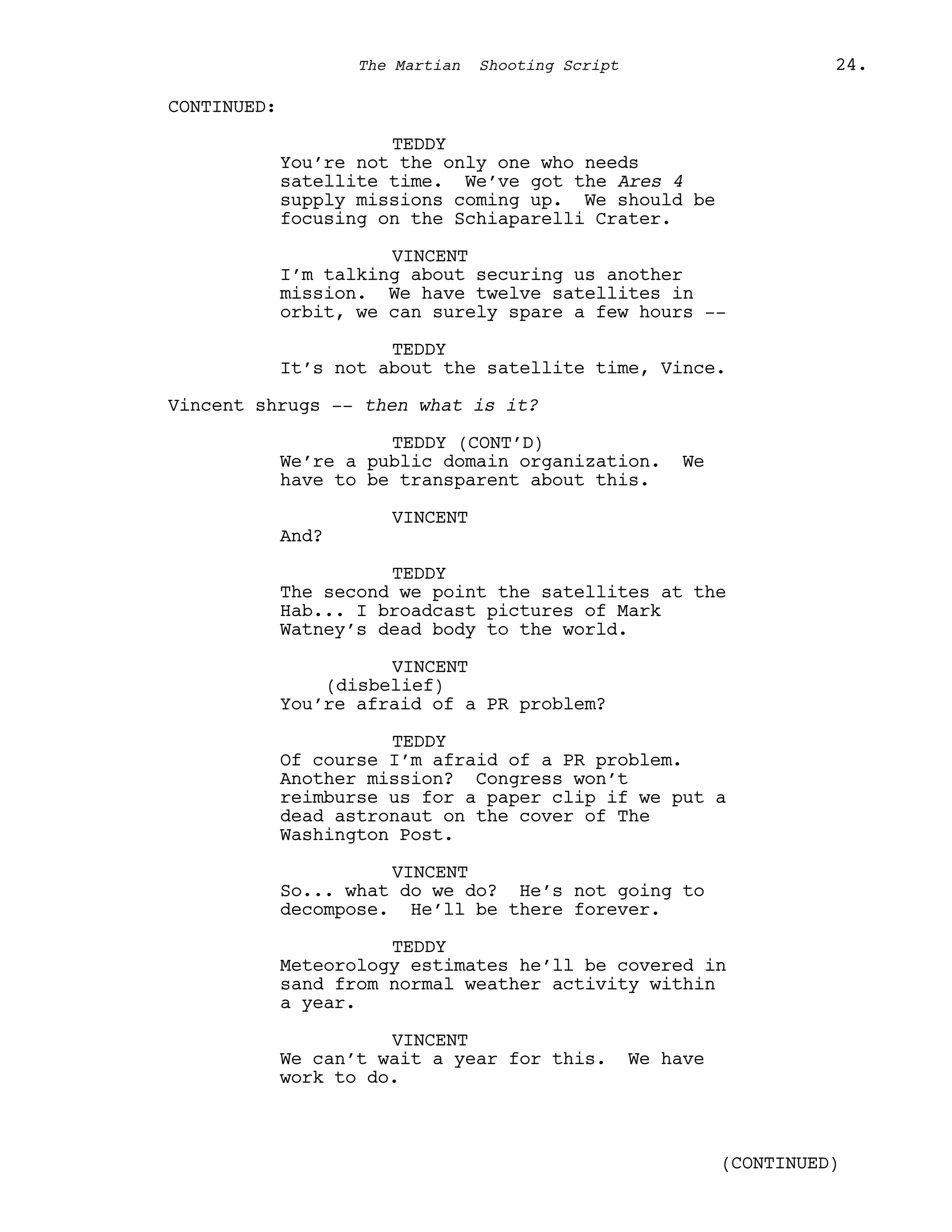 Film Senaryo Örnekleri : Marslı (The Martian Screenplay) | PDF