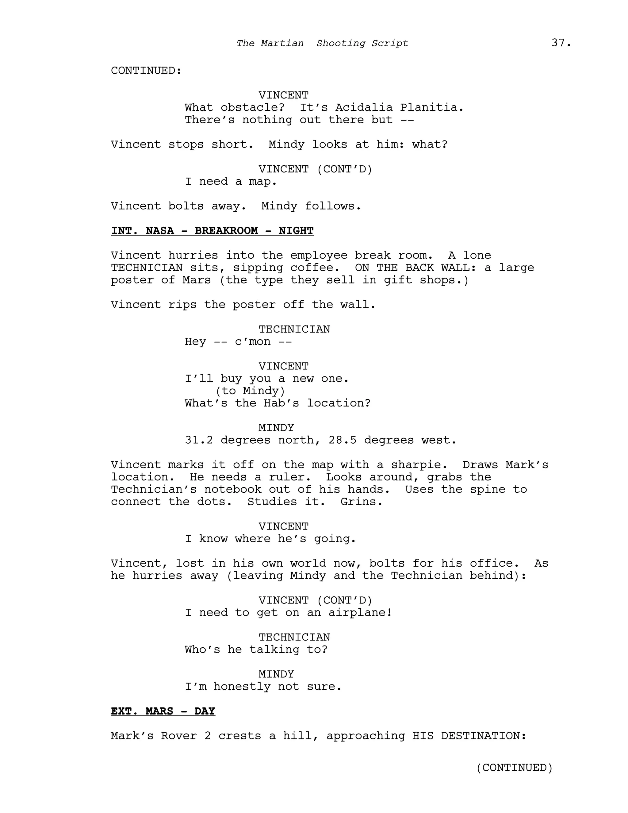Film Senaryo Örnekleri : Marslı (The Martian Screenplay) | PDF