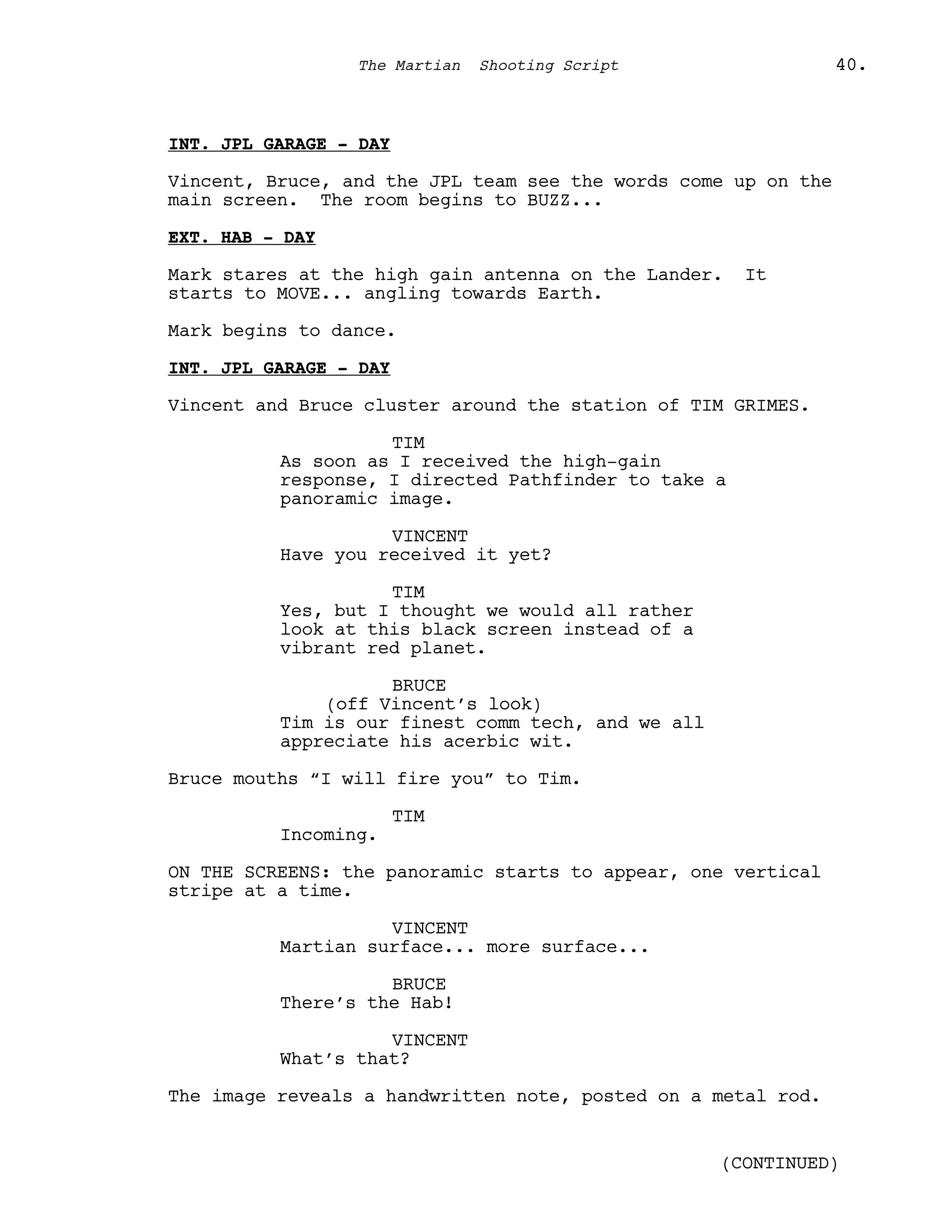 Film Senaryo Örnekleri : Marslı (The Martian Screenplay) | PDF