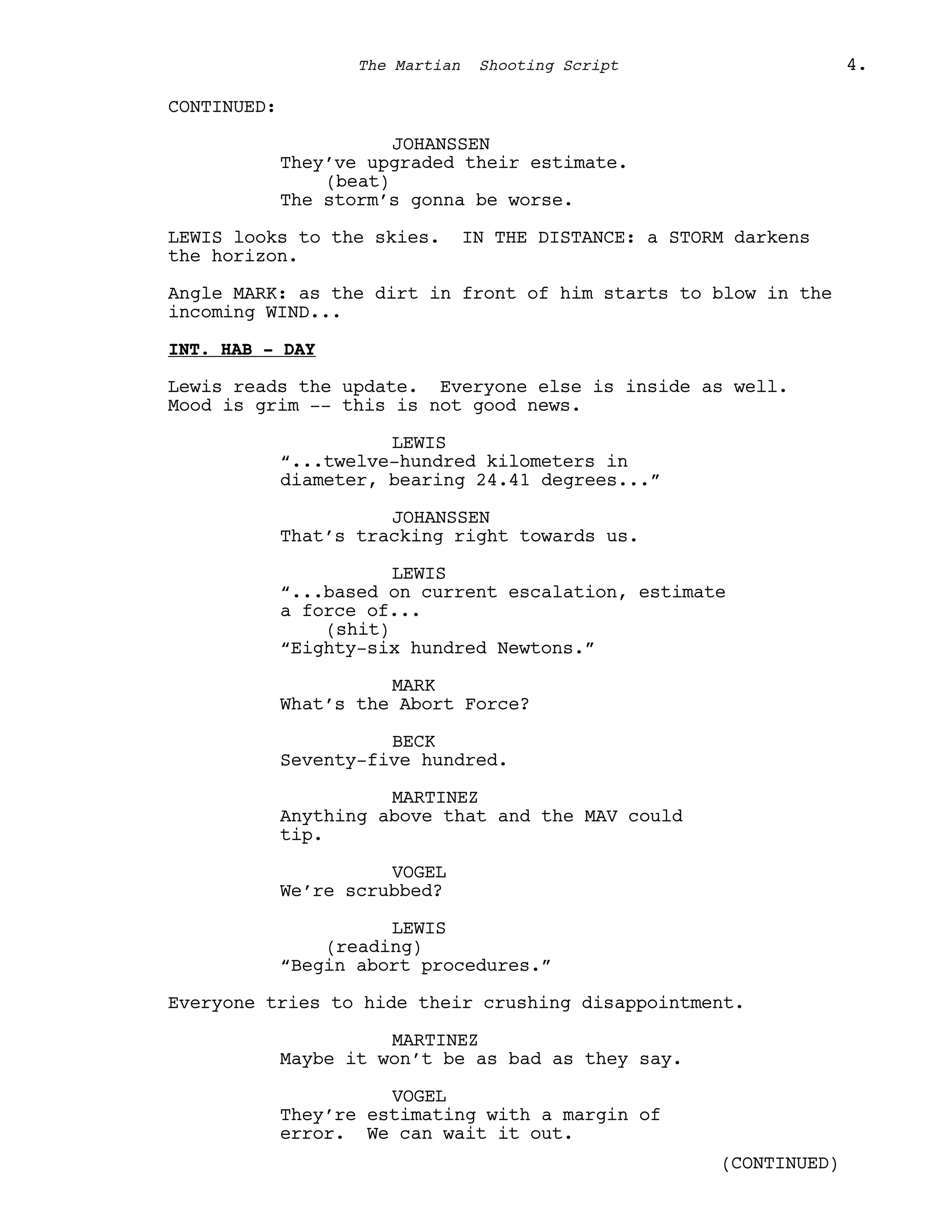 Film Senaryo Örnekleri : Marslı (The Martian Screenplay) | PDF