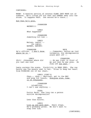 Film Senaryo Örnekleri : Marslı (The Martian Screenplay) | PDF