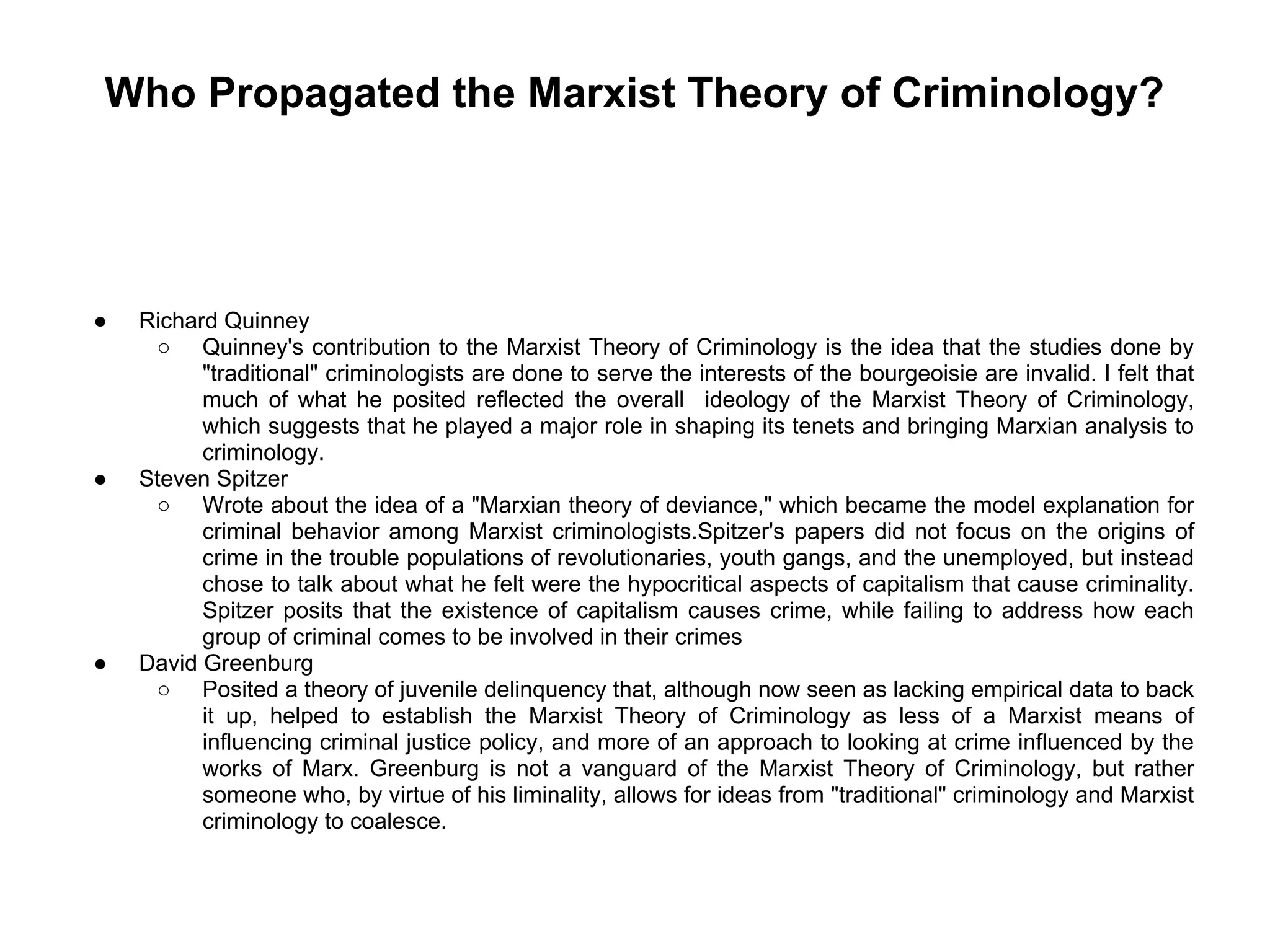 The Marxist Theory of Criminology | PDF