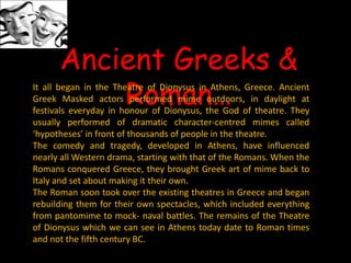 The mask for mime | PPTX | Comedy | Genres