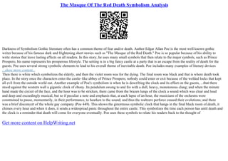 The Masque Of The Red Death Symbolism Analysis | PPT