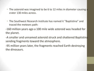 The mass extinction of dinosaurs randi leigh thomas | PPTX