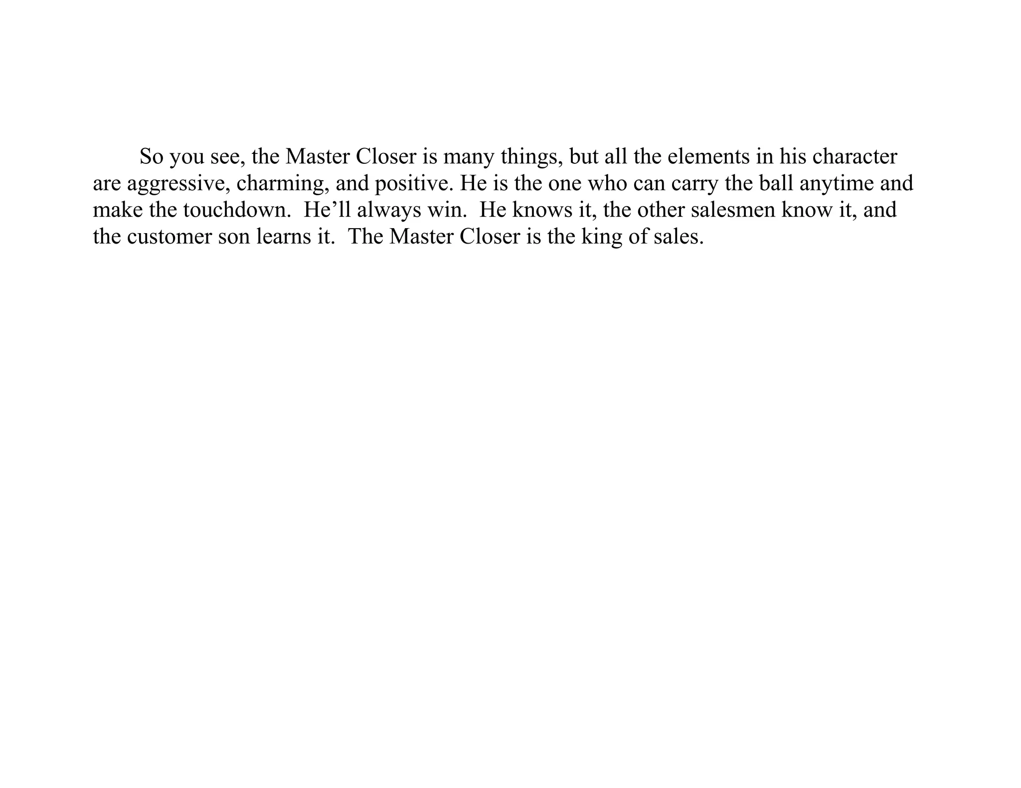 The Master Closer | DOCX