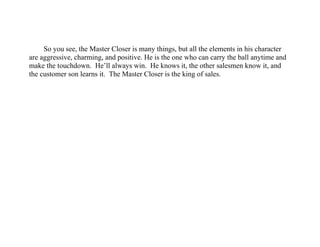 The Master Closer | DOCX | Sales | Business