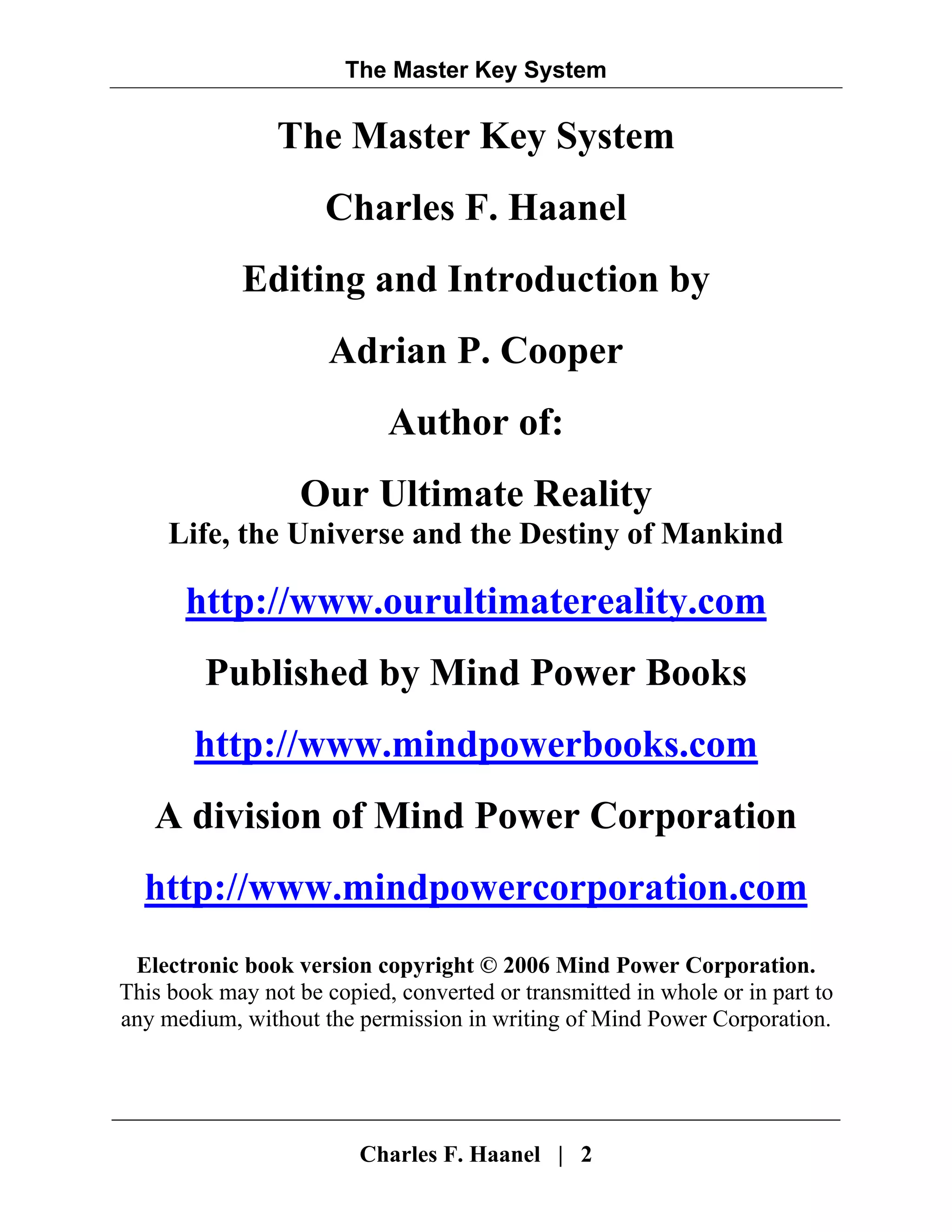 The Master Key System | PDF | Educational Assessment | Education