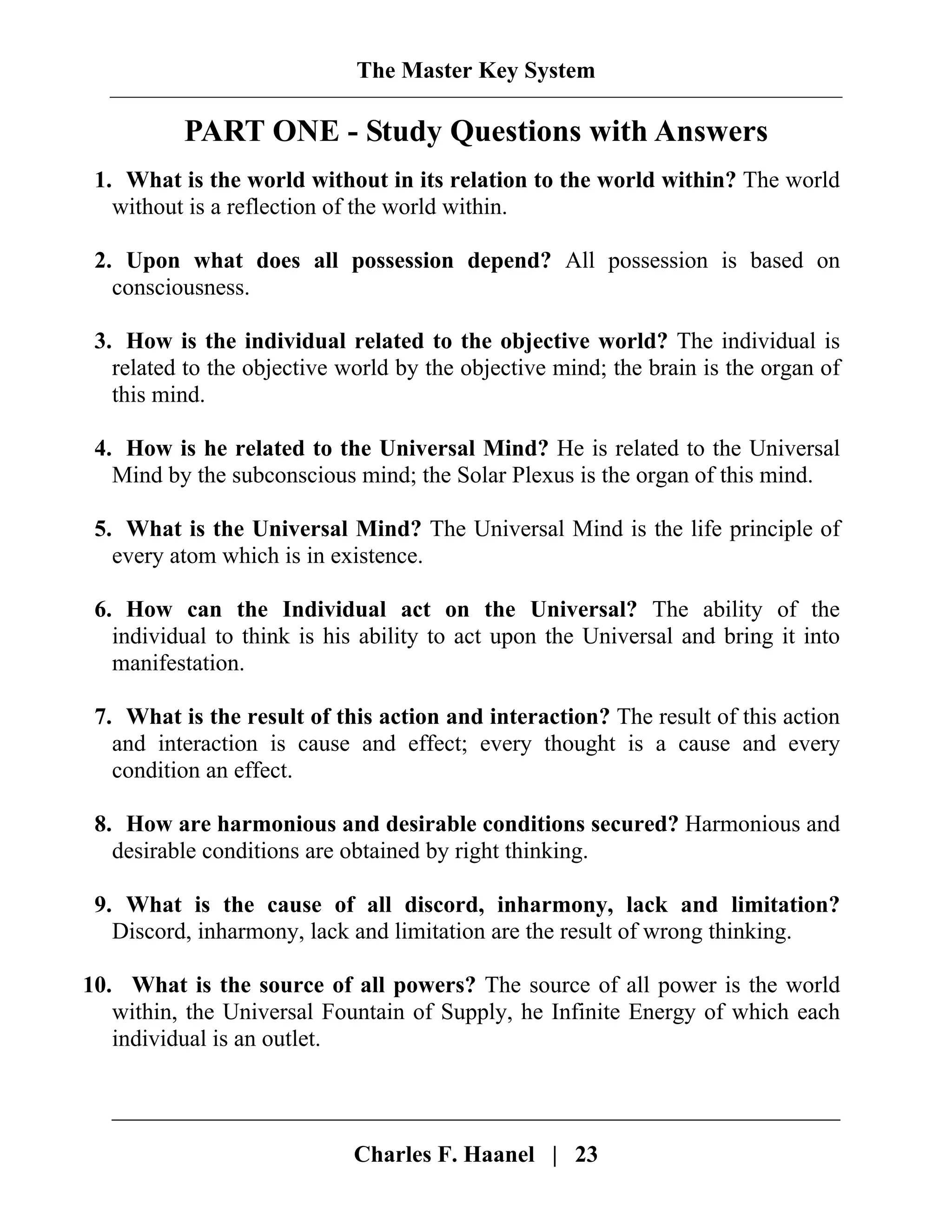 The Master Key System | PDF