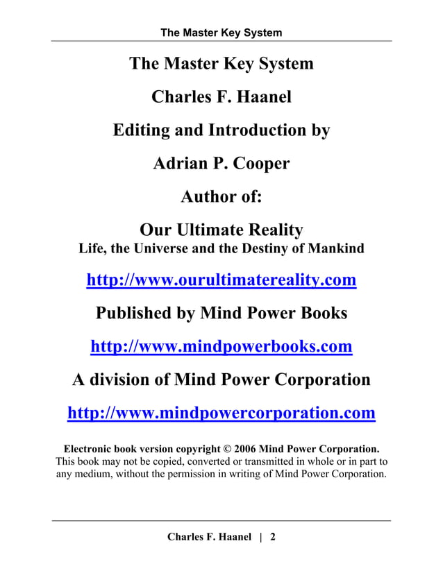 The Master Key System | PDF | Educational Assessment | Education