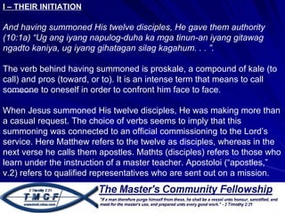 The Master's men part 1 - Mathew 10 verses 1 to 4 | PPT | Christianity ...