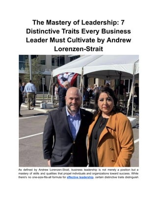 The Mastery of Leadership_ 7 Distinctive Traits Every Business Leader ...