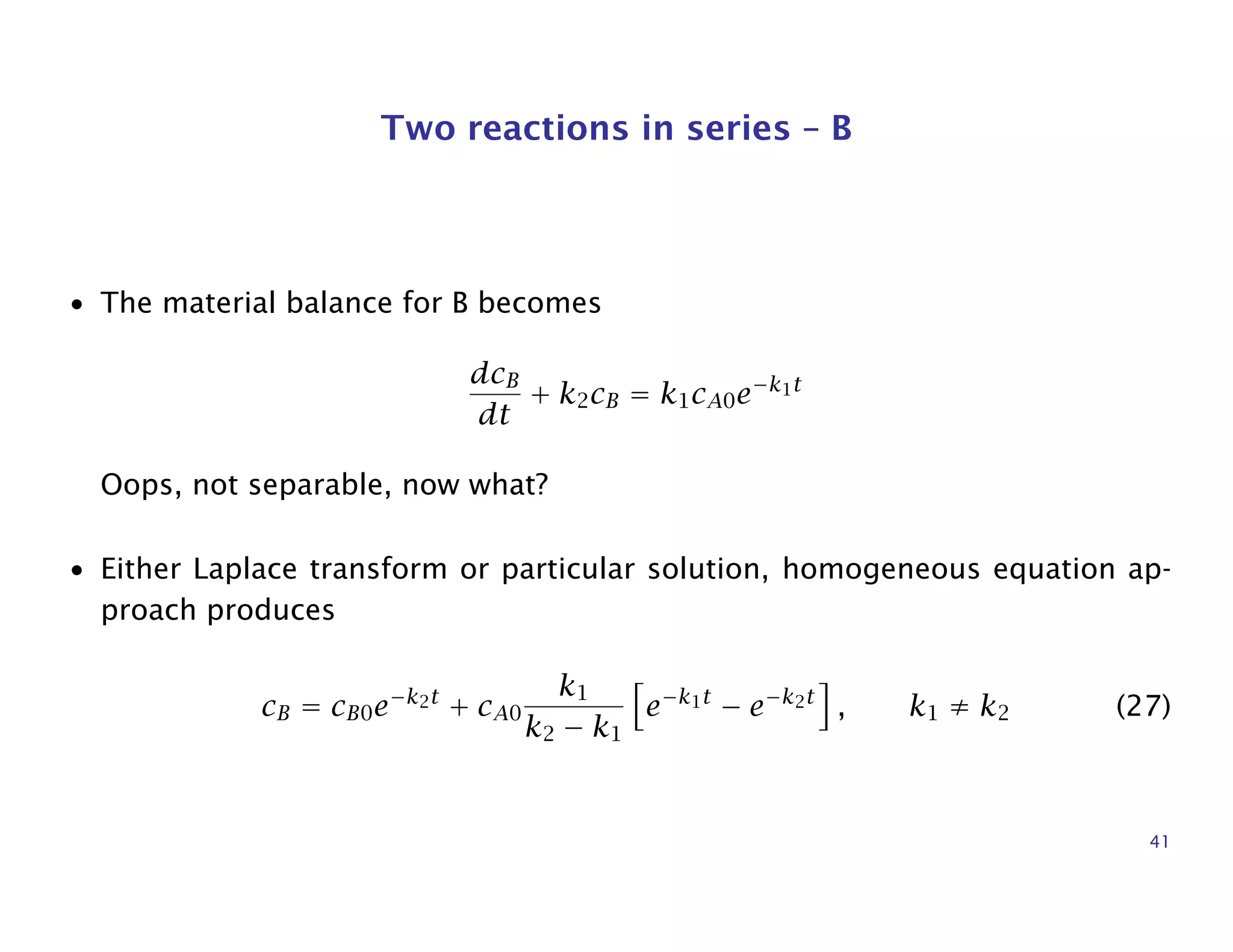 The Material Balance for Chemical Reactors | PDF