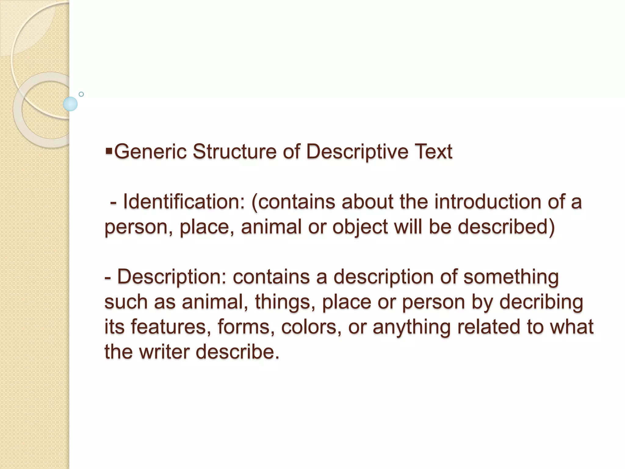 The material of descriptive text | PPTX