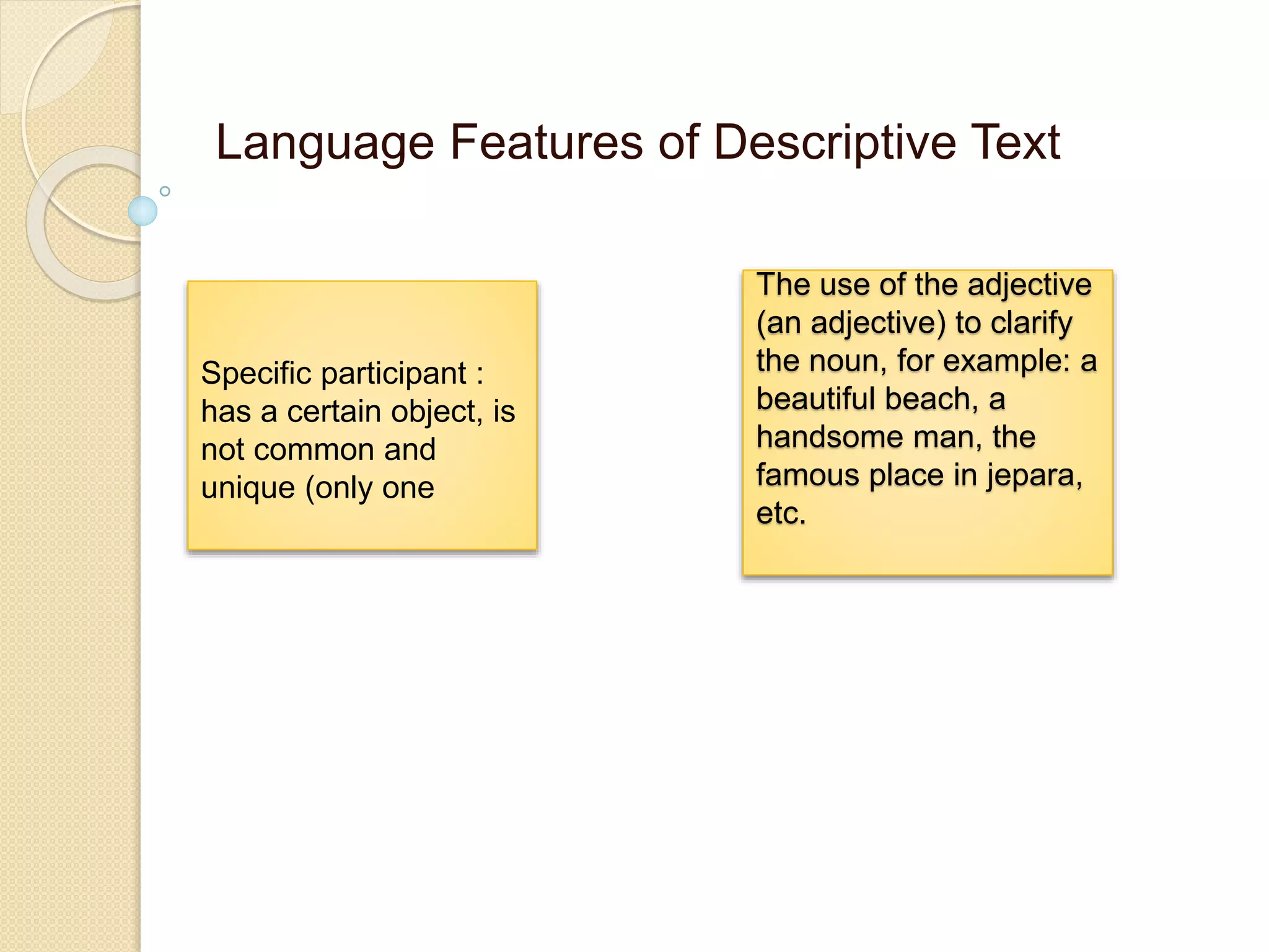 The material of descriptive text | PPTX