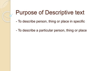 The material of descriptive text | PPTX