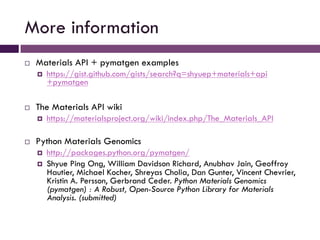 The Materials API | PDF
