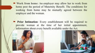 The Maternity benefit act.ppt for lawmstudent | PPT