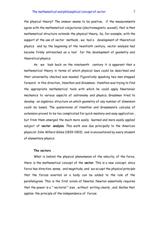 The mathematical and philosophical concept of vector | DOC | Physics ...