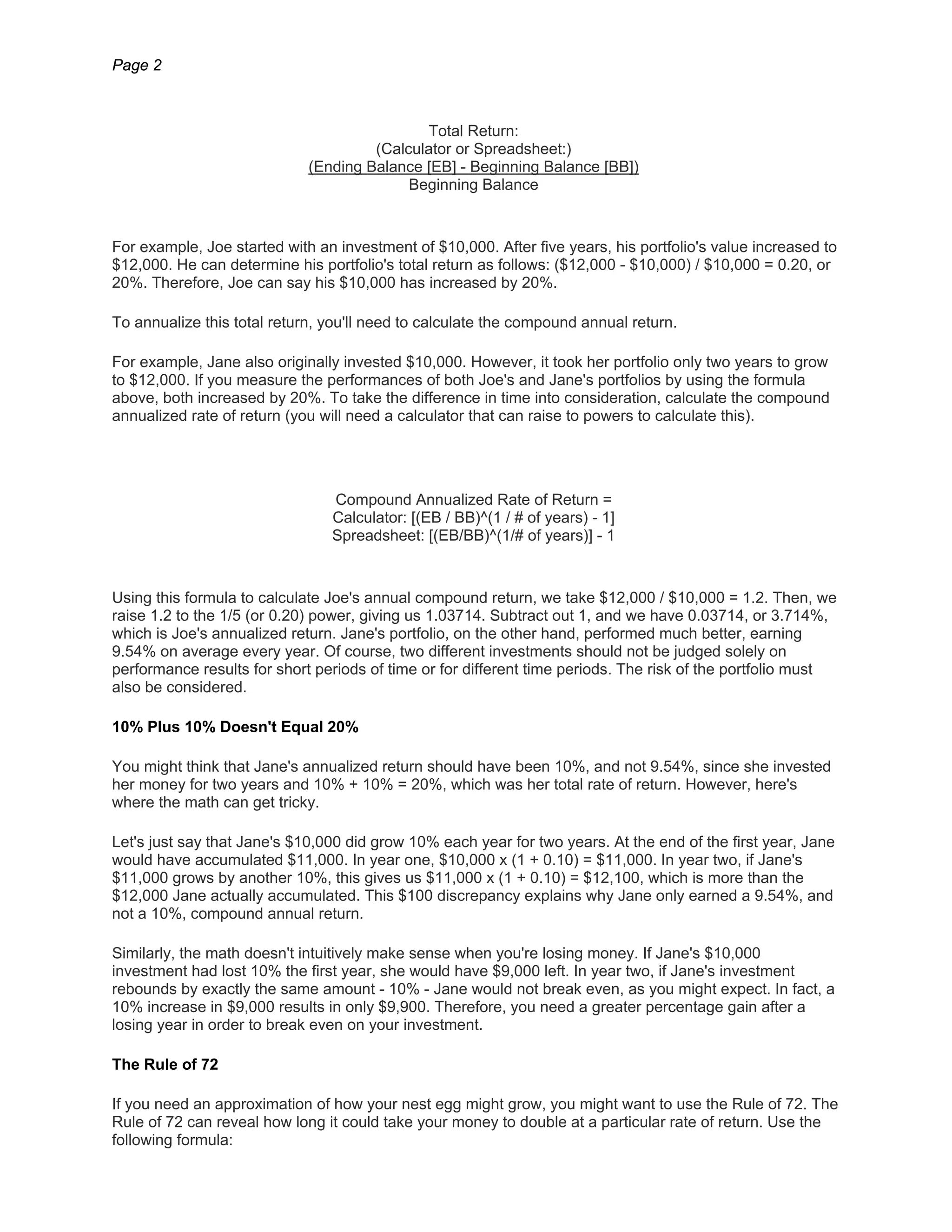 The mathematics of investing | PDF