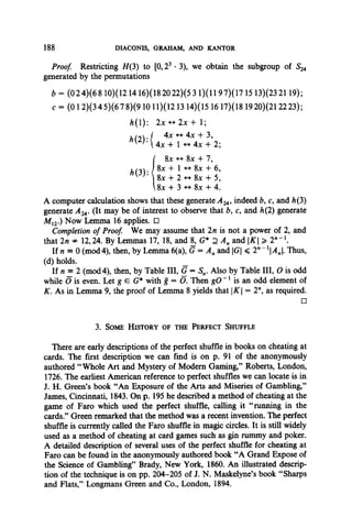 The mathematics of perfect shuffles,perci diaconis, r,l,graham,william ...