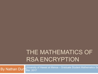 The Mathematics of RSA Encryption | PPTX | Programming Languages ...