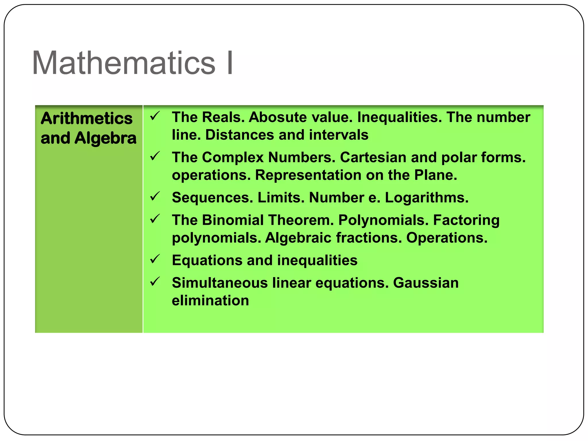 The maths curriculum bachillerato | PPTX