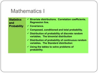 The maths curriculum bachillerato | PPTX