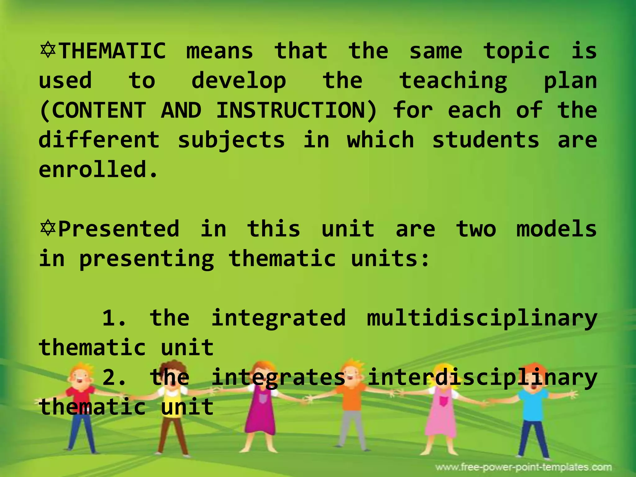 Thematic teaching | PPTX
