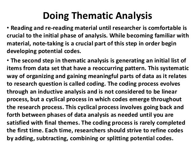 Thematic Analysis Thematic Analysis