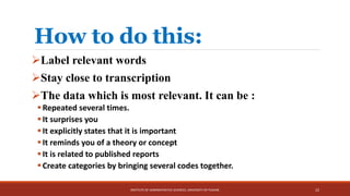 Thematic analysis in qualitative research Explained with Example | PPTX