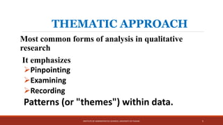 Thematic analysis in qualitative research Explained with Example | PPTX