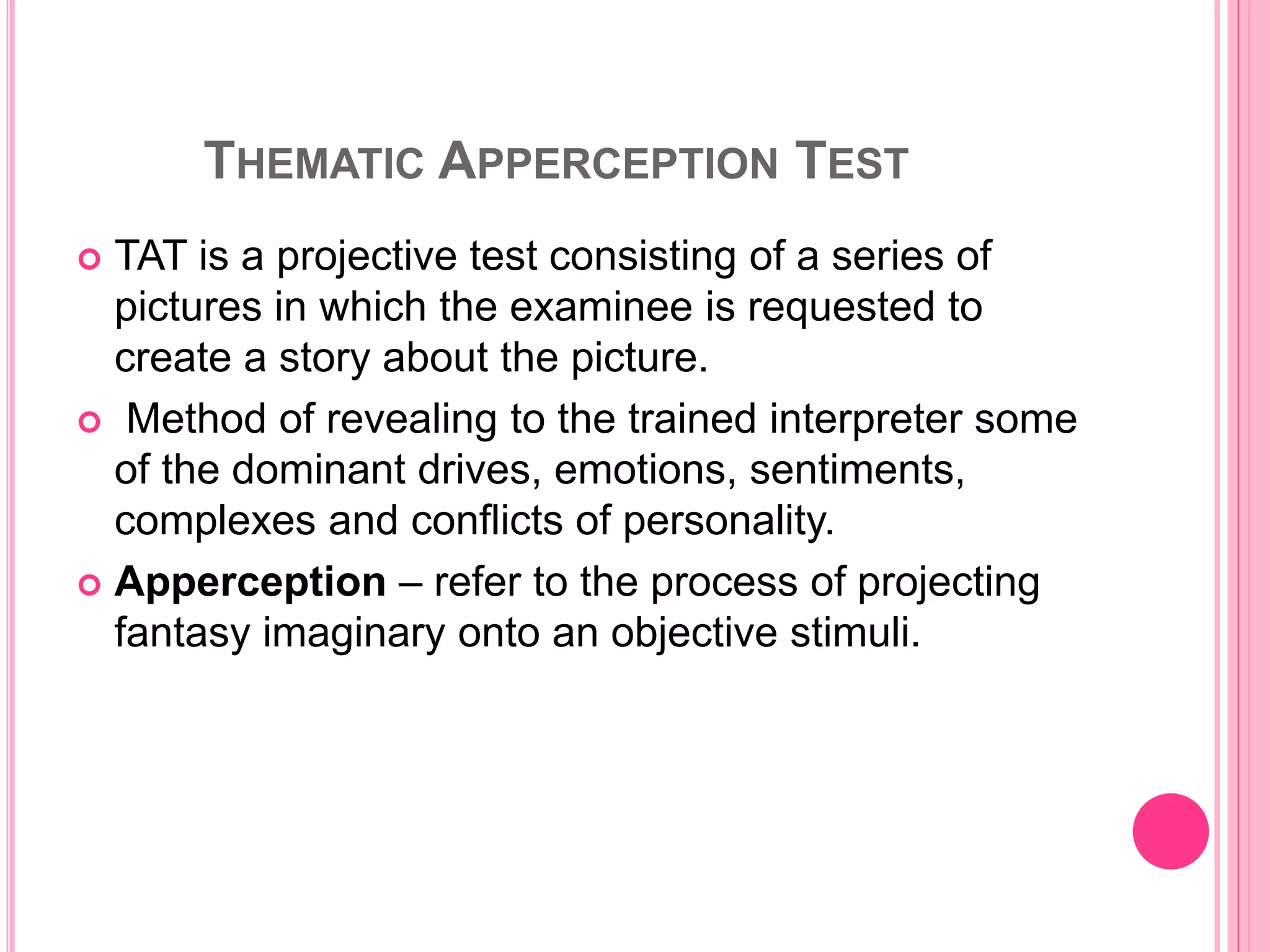 Thematic apperception test | PPTX