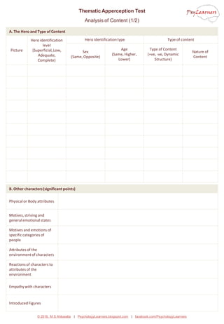 Thematic Apperception Test >> Conduction Kit v1.0 | PDF