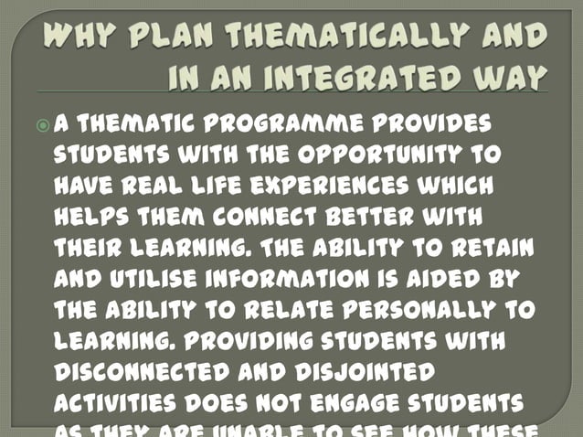 Sonia Hunter - Thematic Planning | PPT