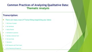 Thematic Qualitative Data Analysis By IGS.ppt