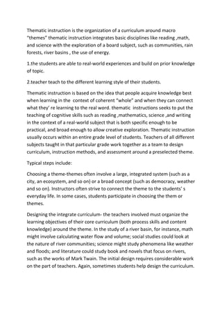 Thematic teaching | DOCX