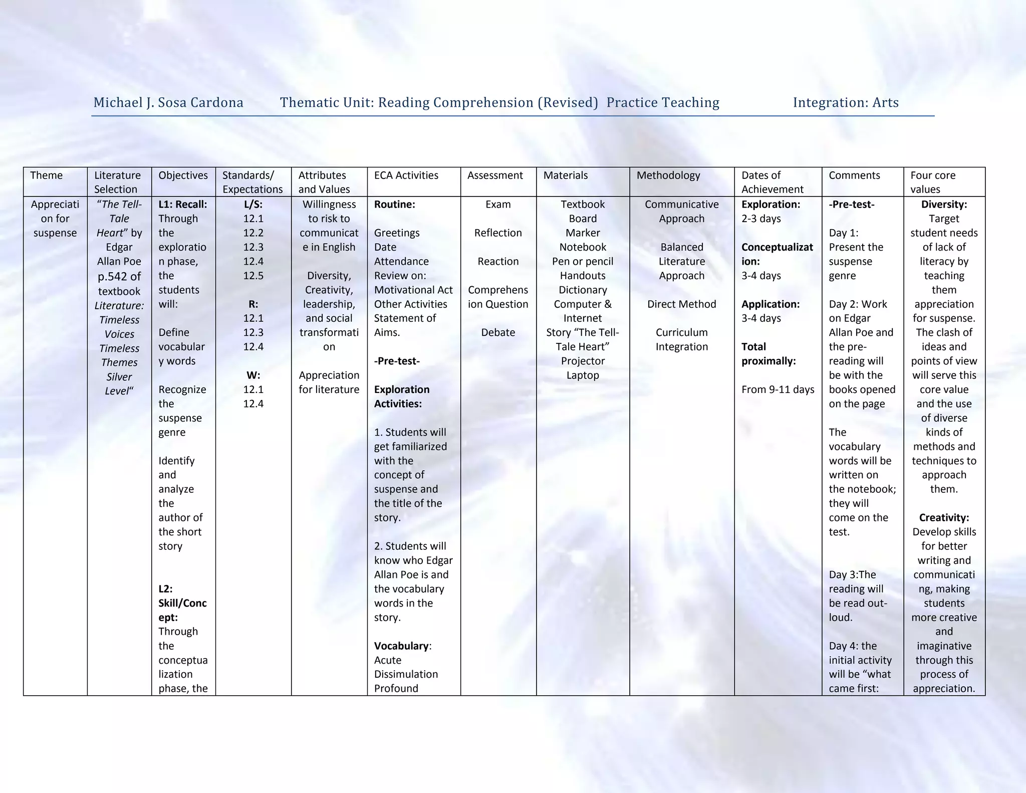 Thematic unit 1 revised | DOCX