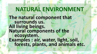 Thematic vocabulary: Environment | PPT