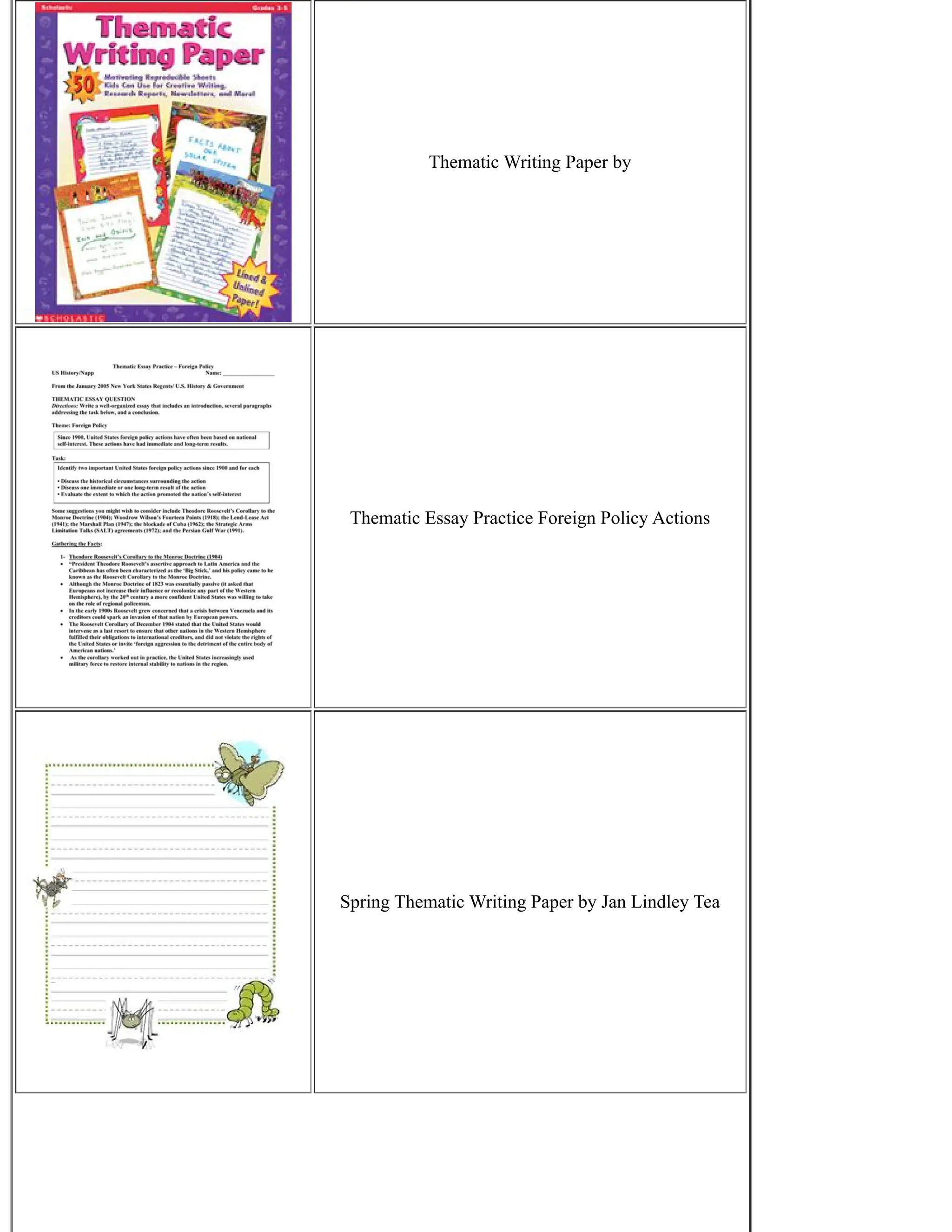Thematic Writing Paper | PDF | Design | Fine Art