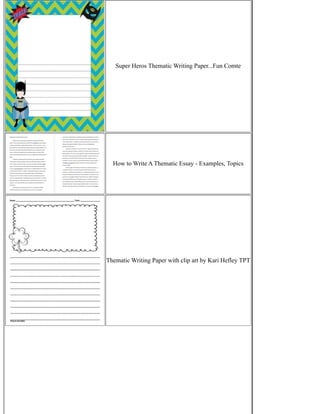 Thematic Writing Paper | PDF | Design | Fine Art