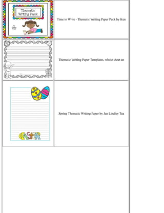 Thematic Writing Paper | PDF